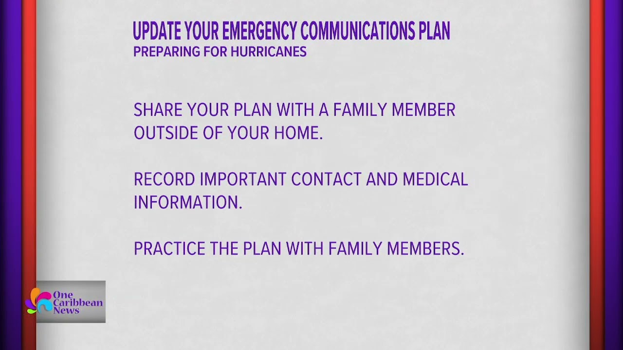 Preparing for Hurricanes: Update your Emergency Communications Plan | One Caribbean Television